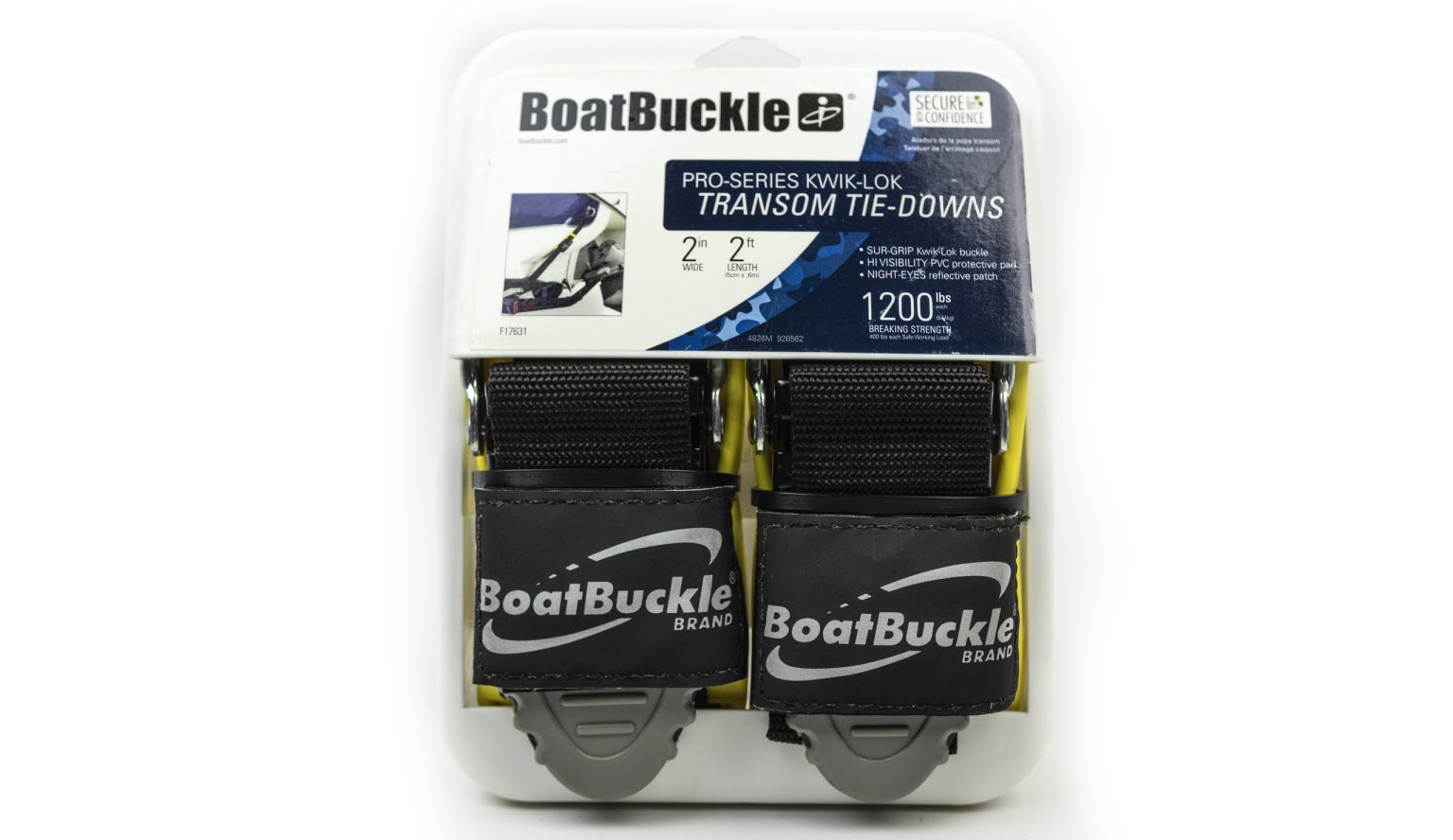 BoatBuckle Pro Series Kwik-Lok Transom Tie Down - 2 IN x 2 FT - 4FT ...